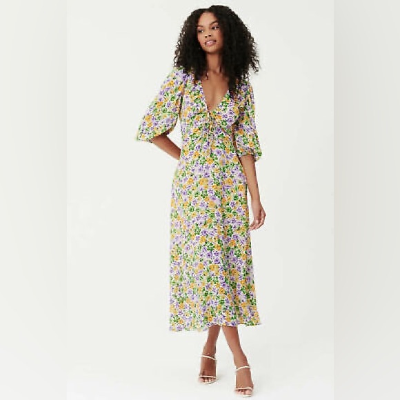 NICHOLAS | Dresses | Nicholas Danielle Whistledown Floral Midi Dress ...